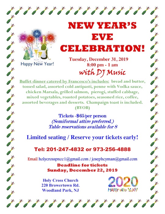 New Year’s Eve Celebration – Holy Cross Church
