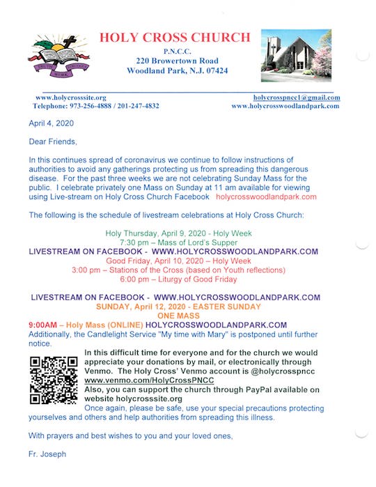Holy Week and Easter Schedule – Holy Cross Church