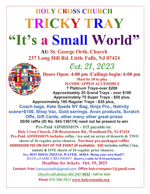 “It’s a Small World” Tricky Tray – Holy Cross Church